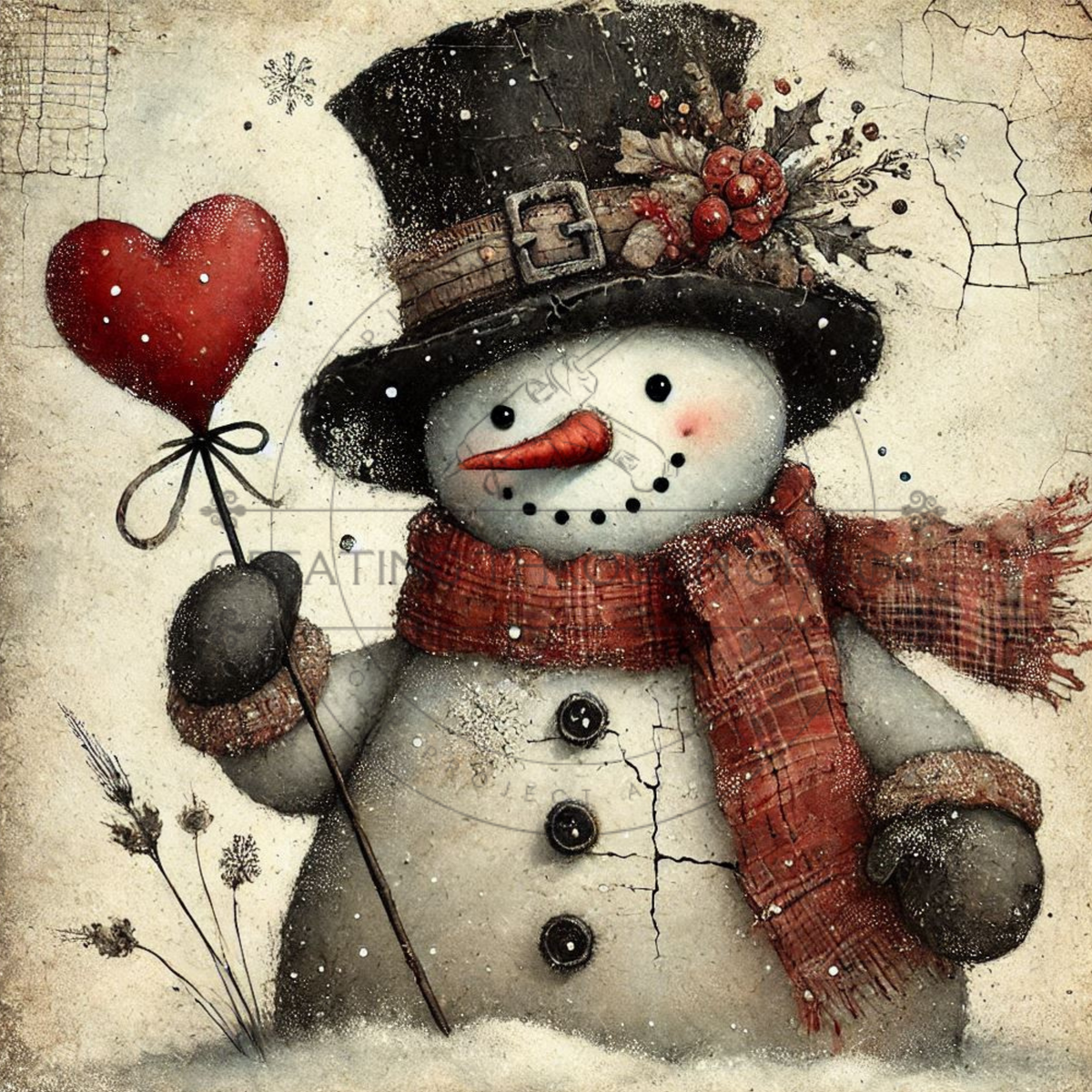 Valentine Snowman 2 Printable – Creating Through Chaos