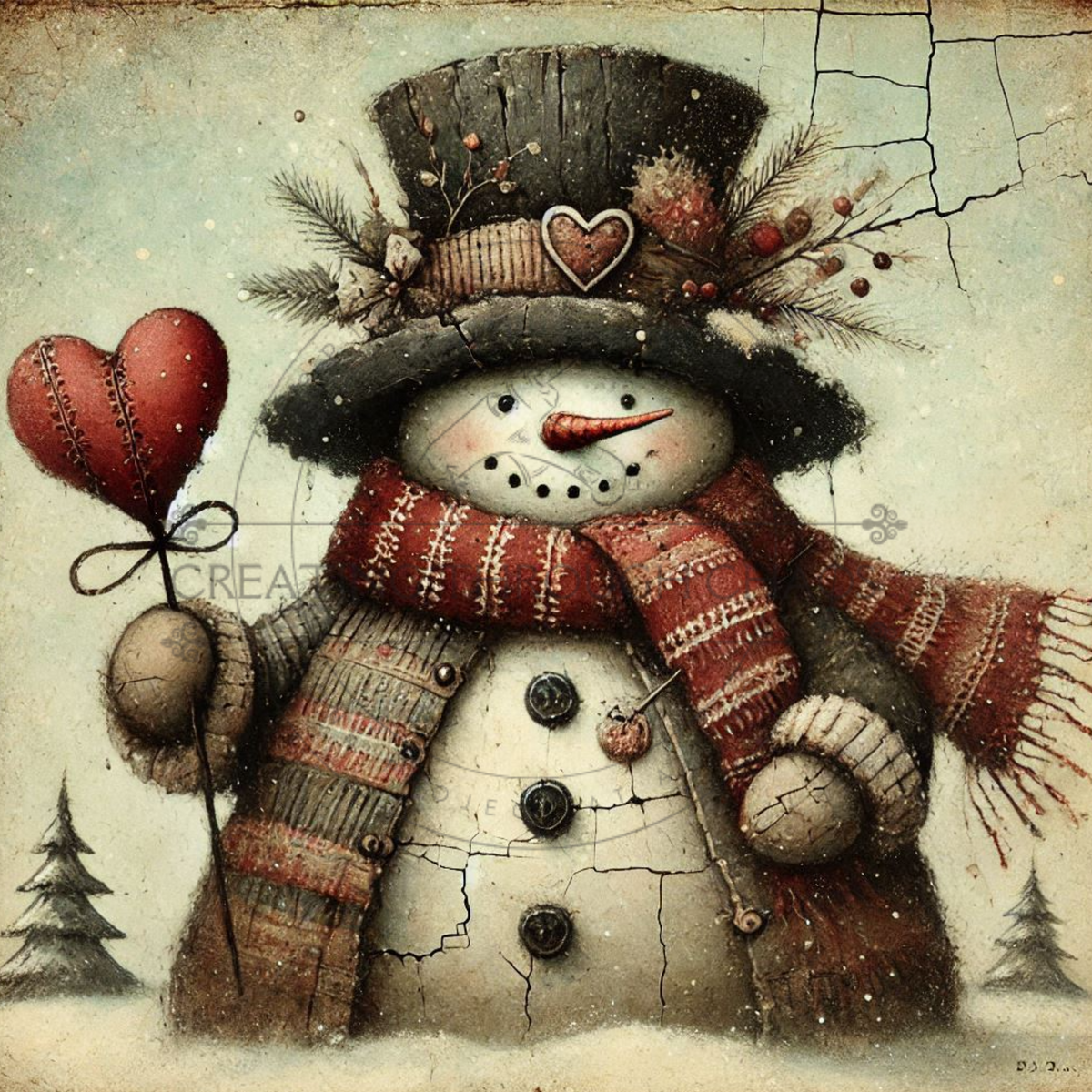 Valentine Snowman 4 Printable – Creating Through Chaos