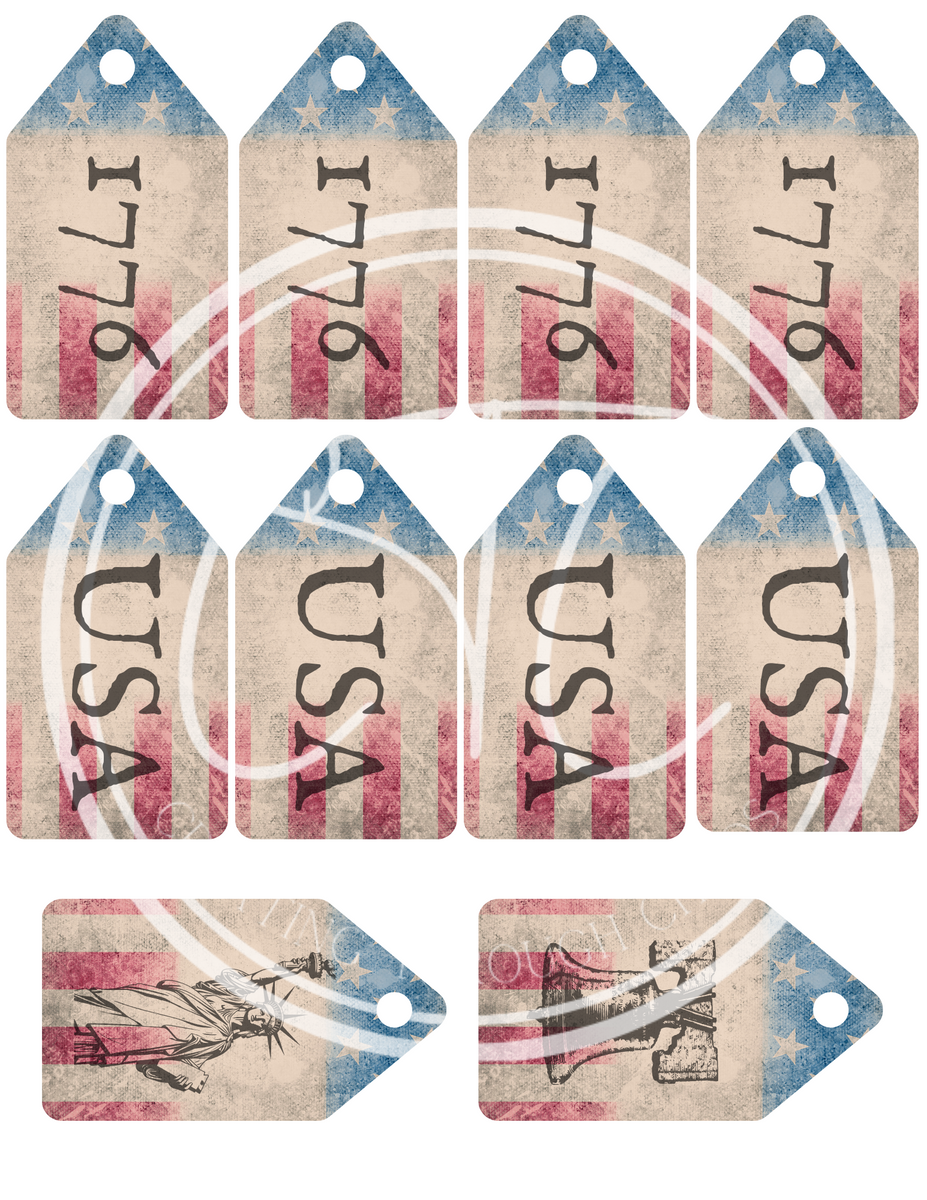 Patriotic Printable Tags – Creating Through Chaos