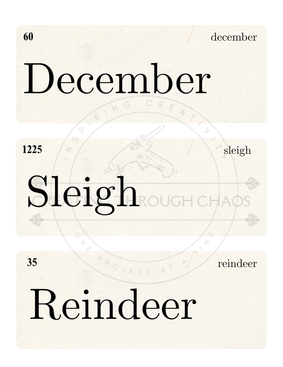 Vintage Style Christmas Flash Cards – Creating Through Chaos