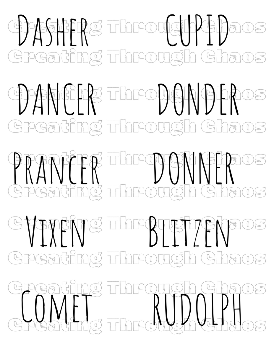 Christmas Words Printables – Creating Through Chaos