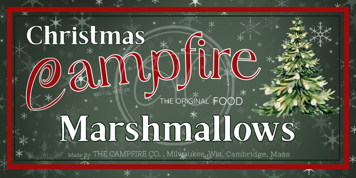 Vintage Style Original Christmas Tree Campfire Marshmallow Label ...