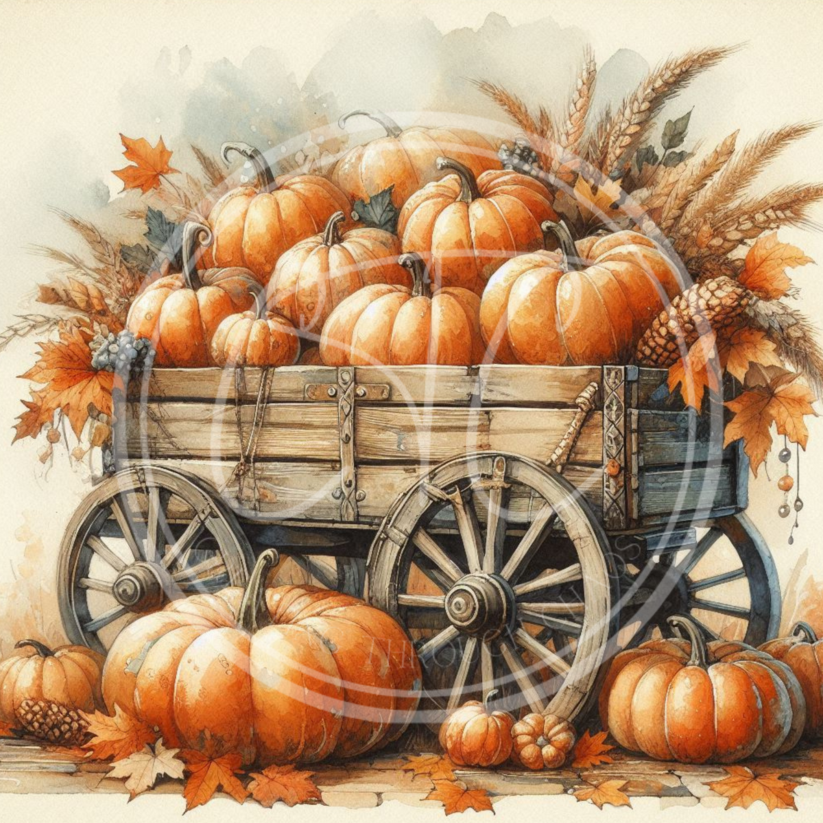 Fall Pumpkin Wagon 4 Printable Bundle 10.5x10.5 – Creating Through Chaos