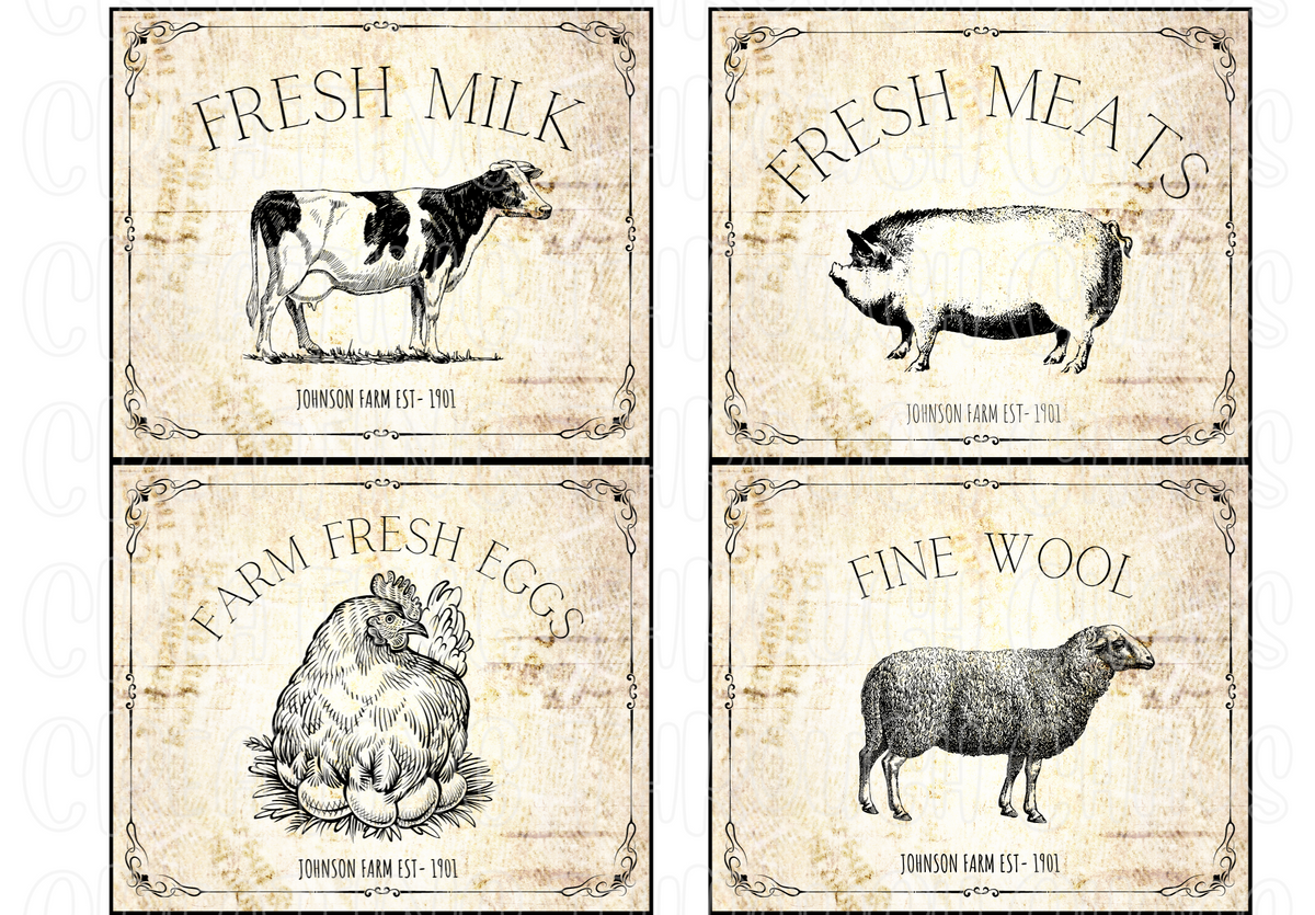 Farm Vintage Labels Printable – Creating Through Chaos