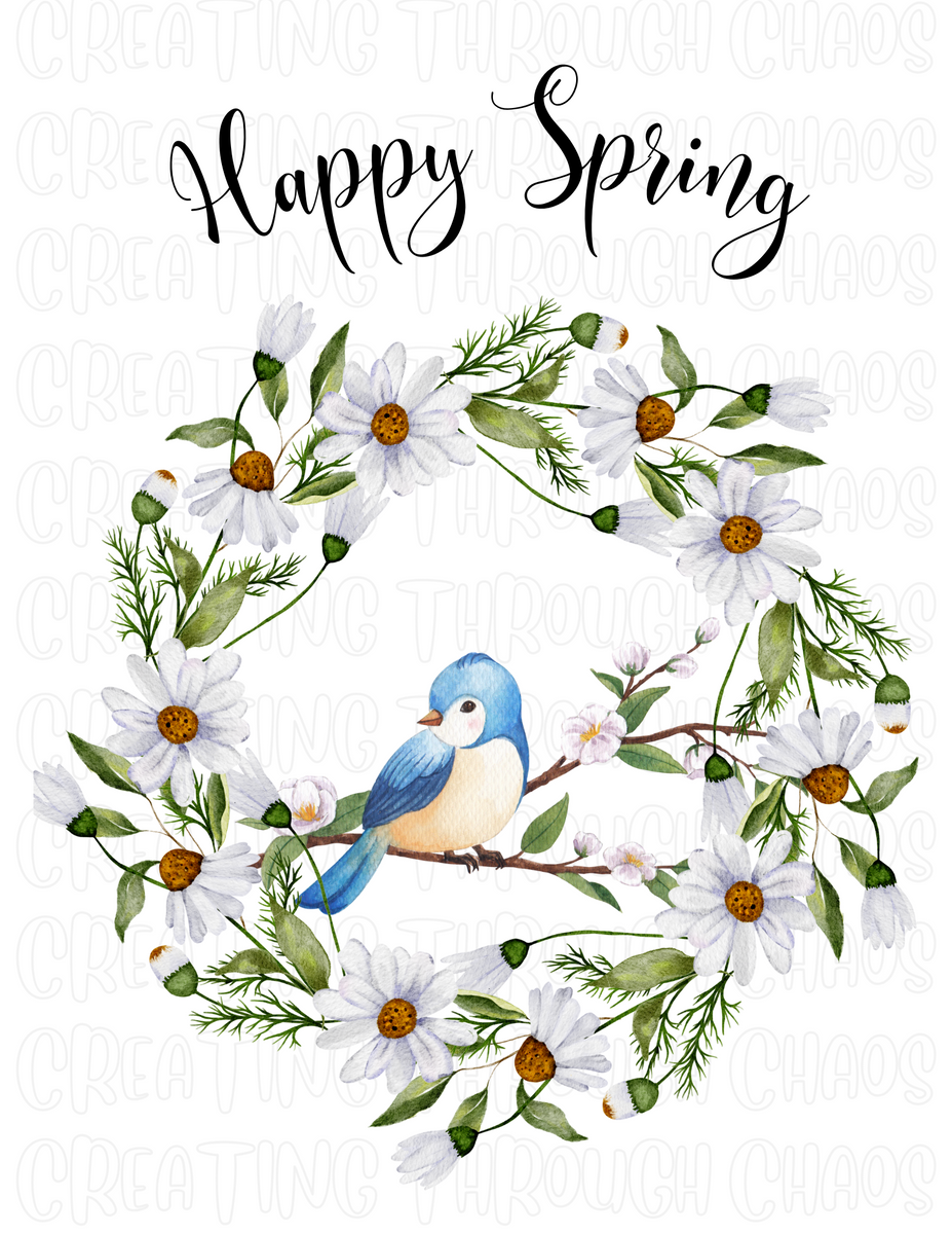 Happy Spring Wreath Printable – Creating Through Chaos