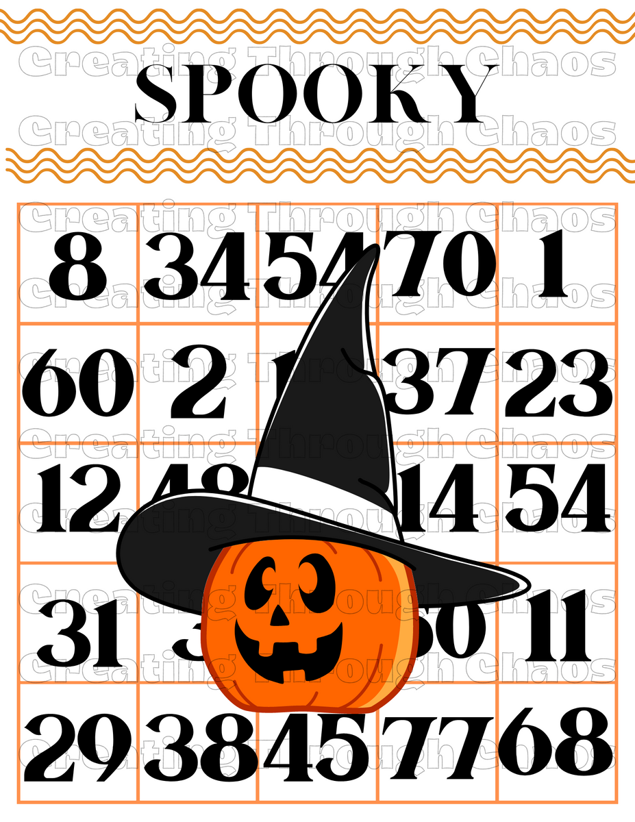 Spooky Bingo Card Printable – Creating Through Chaos