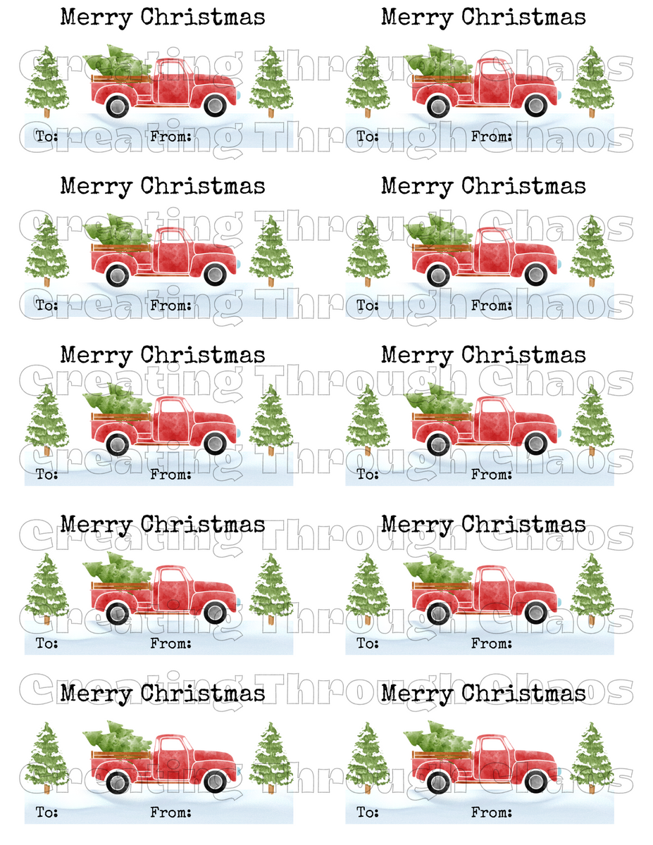 Red Truck Tag Printable – Creating Through Chaos